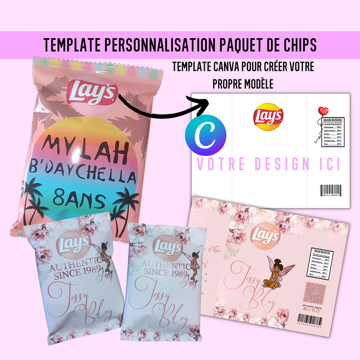 Template personnalisation paquet de chips - Chips personnalisés ...