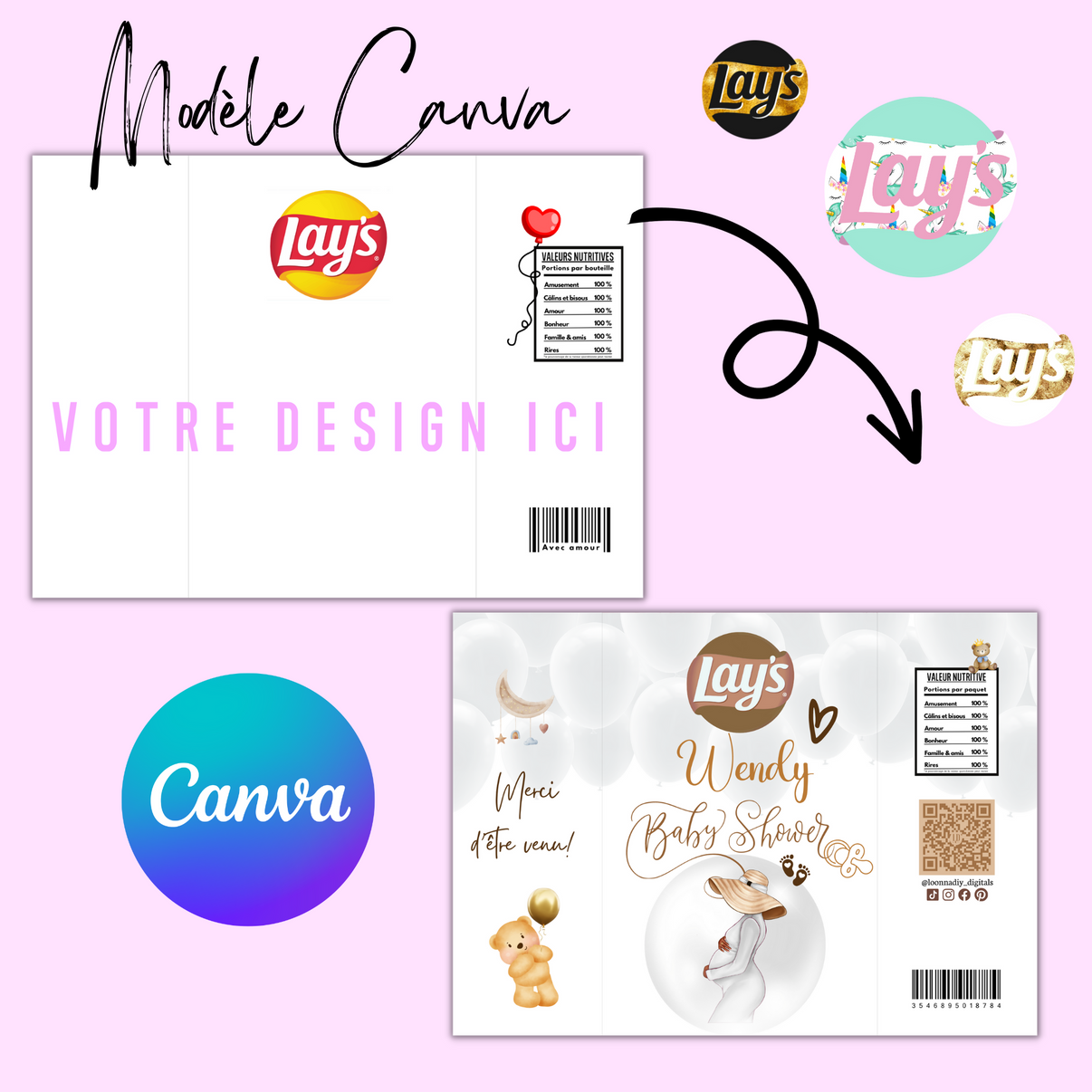 Template personnalisation paquet de chips - Chips personnalisés ...