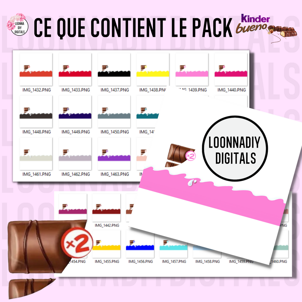 Template emballage Kinder Bueno personnalisés – LoonnaDiyDigitals